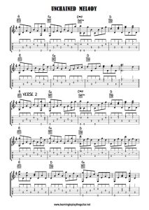 Unchained Melody - Solo Acoustic Guitar Lesson with Tablature ...